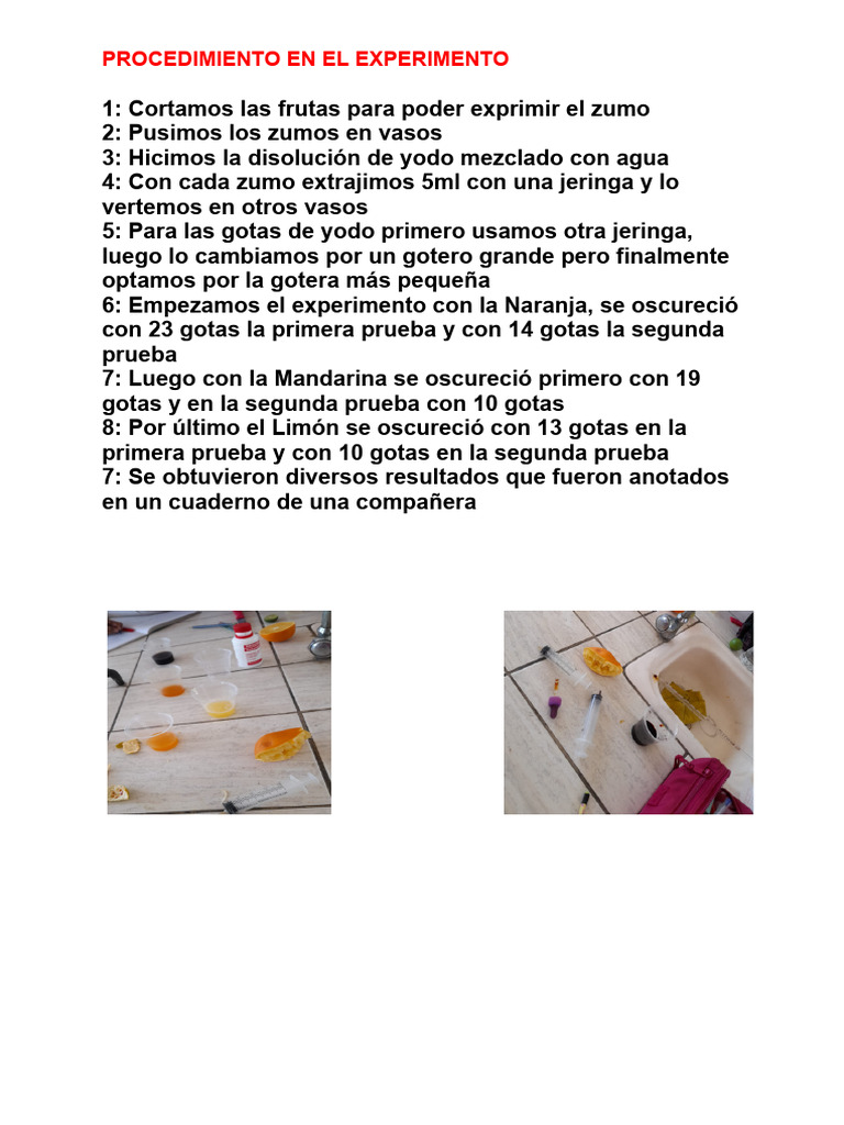 Procedimiento | PDF | Cocina, comidas y vino