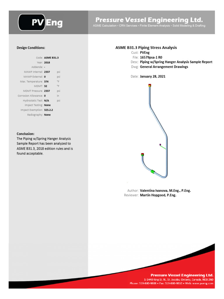 ASME B31.3 Piping Stress Analysis Report | PDF | Pipe (Fluid Conveyance ...