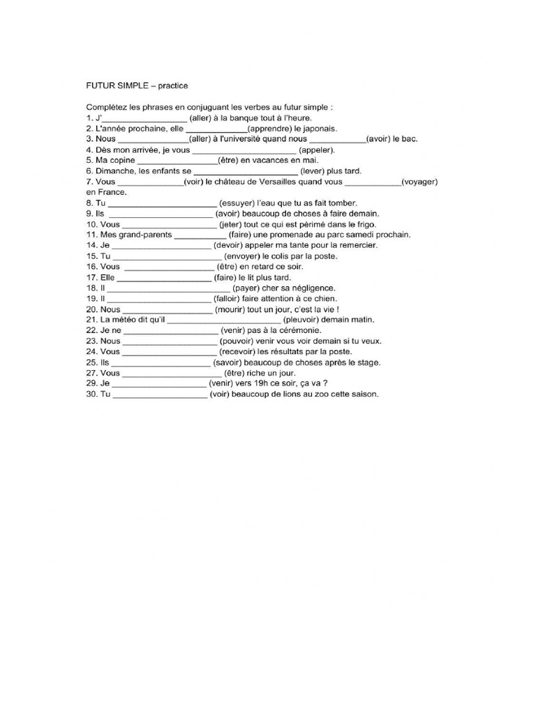 Le Futur Simple Pdf