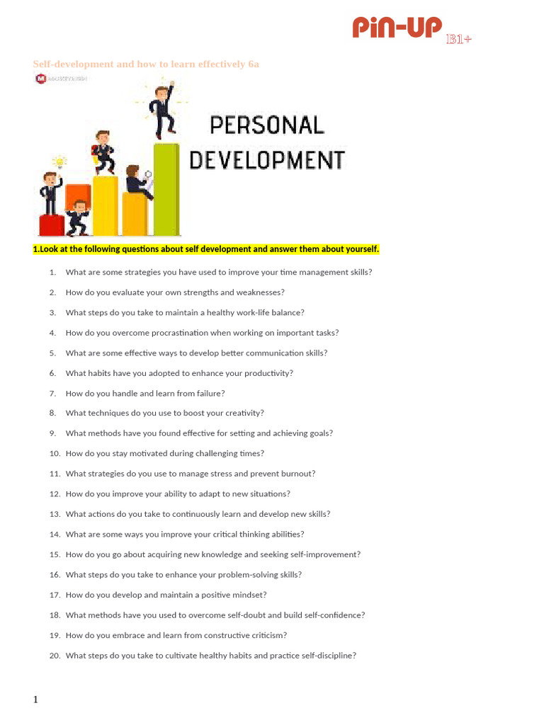 Self-Development and How To Learn Effectively | PDF | Personal ...