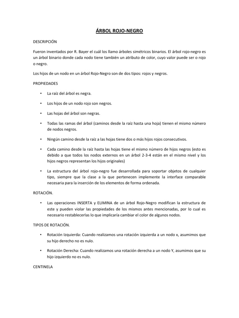 Informacion Arbol Rojo-Negro | PDF