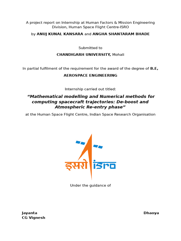 HSFC Final Report | PDF | Atmospheric Entry | Trajectory