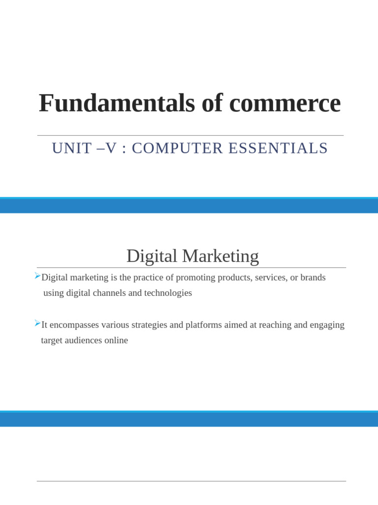 Fundamentals of Commerce | PDF | Business