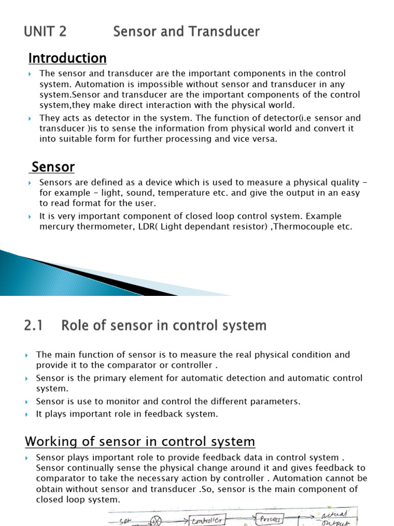 Unit 2 | PDF | Sensor | Electrical Resistance And Conductance