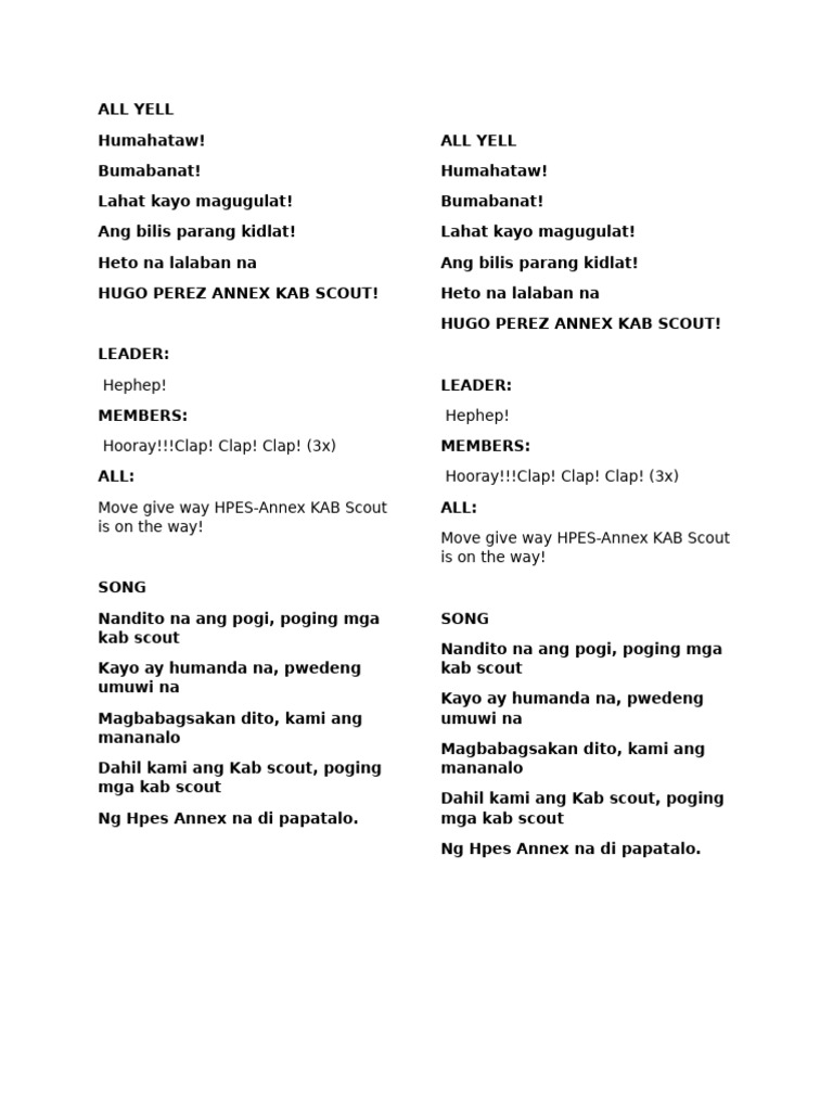 Yell at Song | PDF