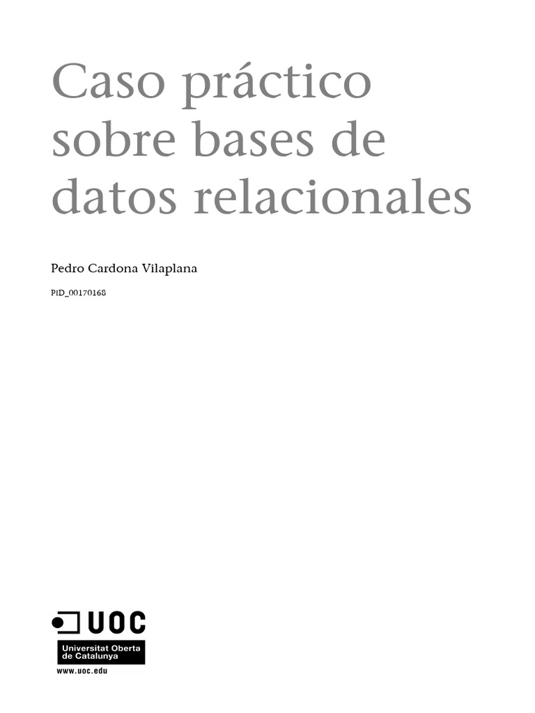 Caso Práctico Sobre Bases de Datos Relacionales | PDF | SQL | Bases de datos