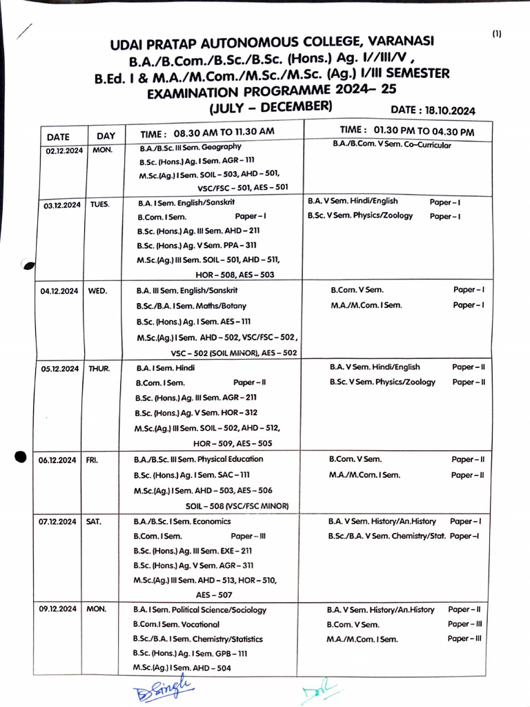 Time Table | PDF | Titles | Career And Technical Education
