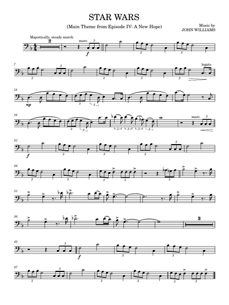 Star Wars Main Theme for Trombone | PDF