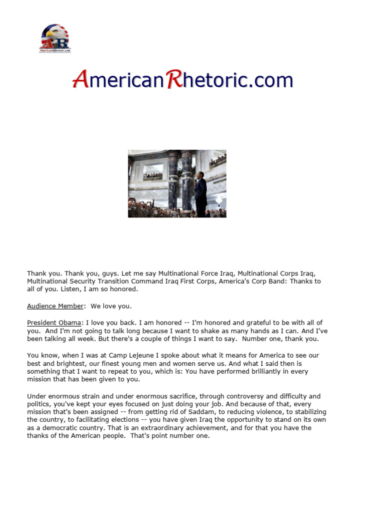 Barack Obama - Iraq Multinational Troops | PDF | Politics Of Iraq ...