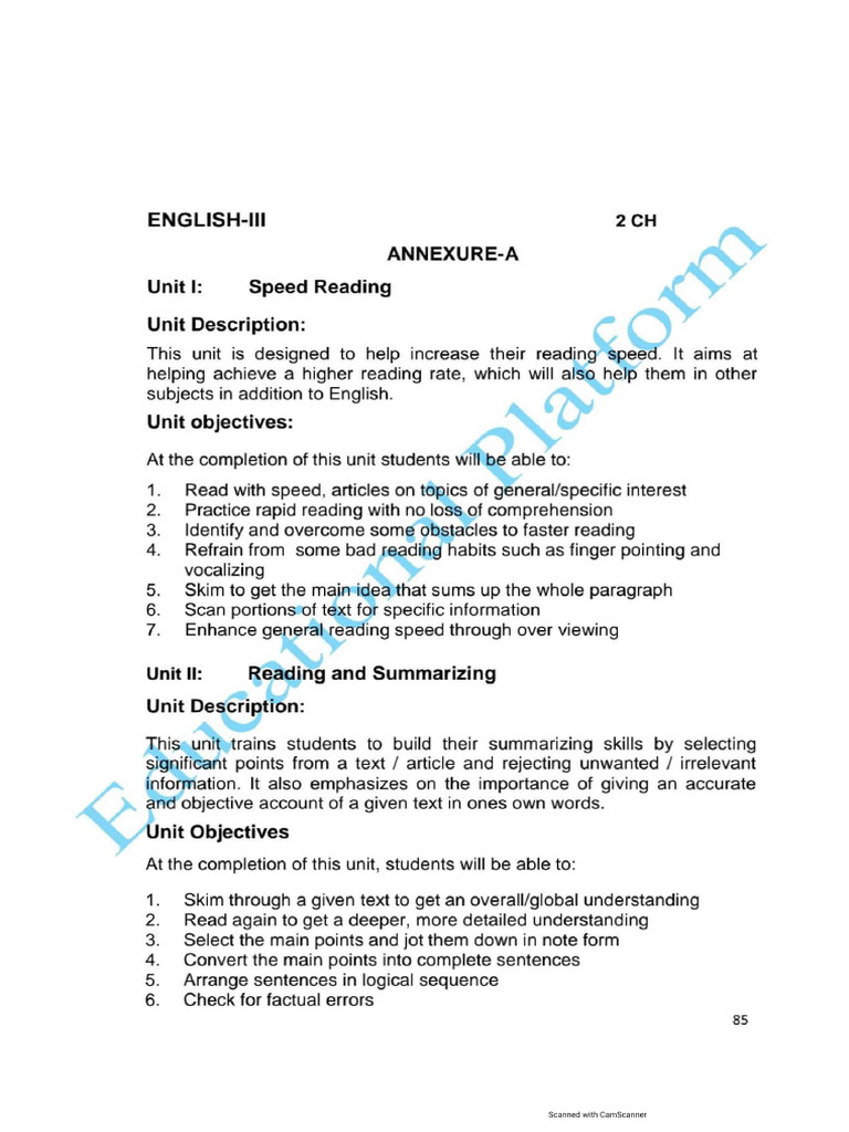 English 3rd Semester BSN Course Gride, Educational Platform | PDF
