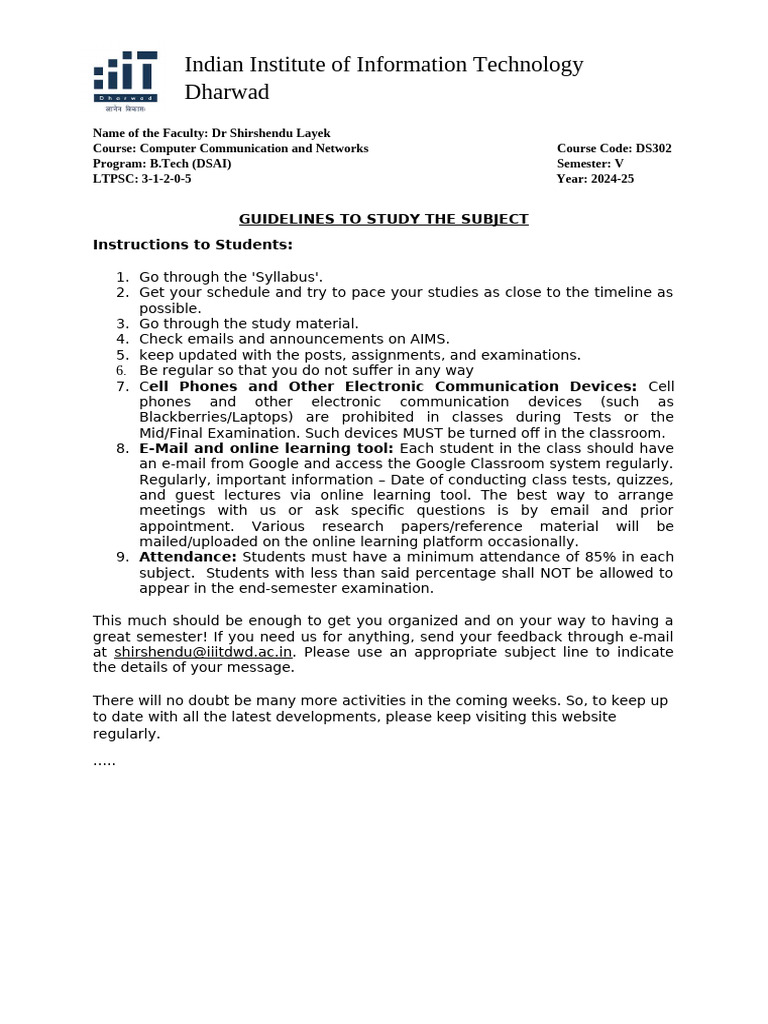 Final SEM Syllabus | PDF | Computer Network | Internet Protocols