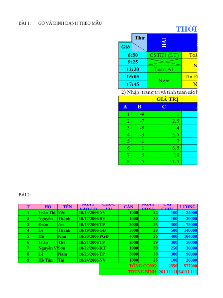 Excel Co Ban (AutoRecovered) | PDF