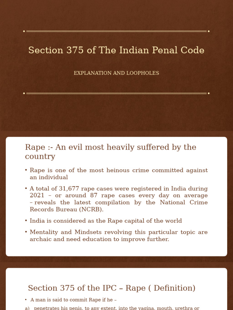 Section 375 of The Indian Penal Code | PDF | Rape | Consent
