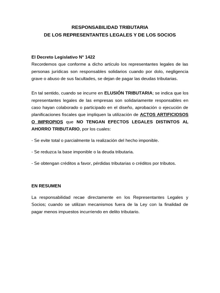 Responsabilidad Tributaria | PDF