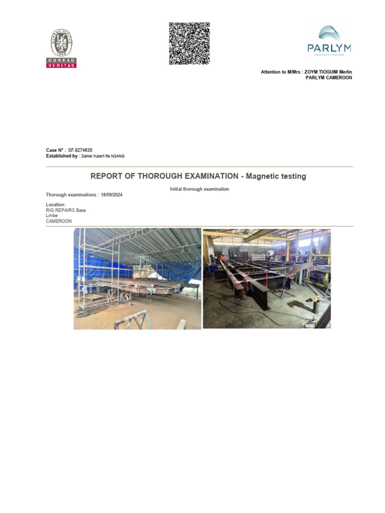 NDT - MT - PARLYM - DFW - Request 001 (18-09-2024) | PDF | Welding ...