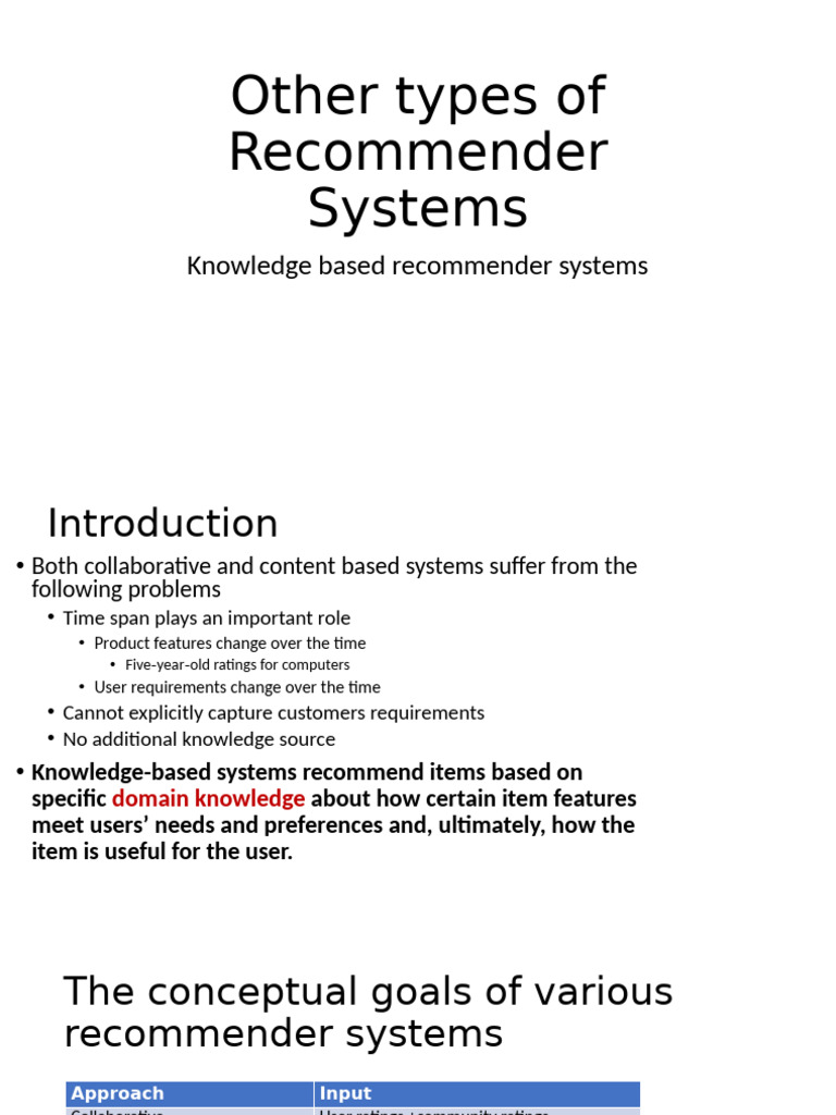 Knowledge-Based Recommender Systems | PDF | Information Retrieval | Information Science