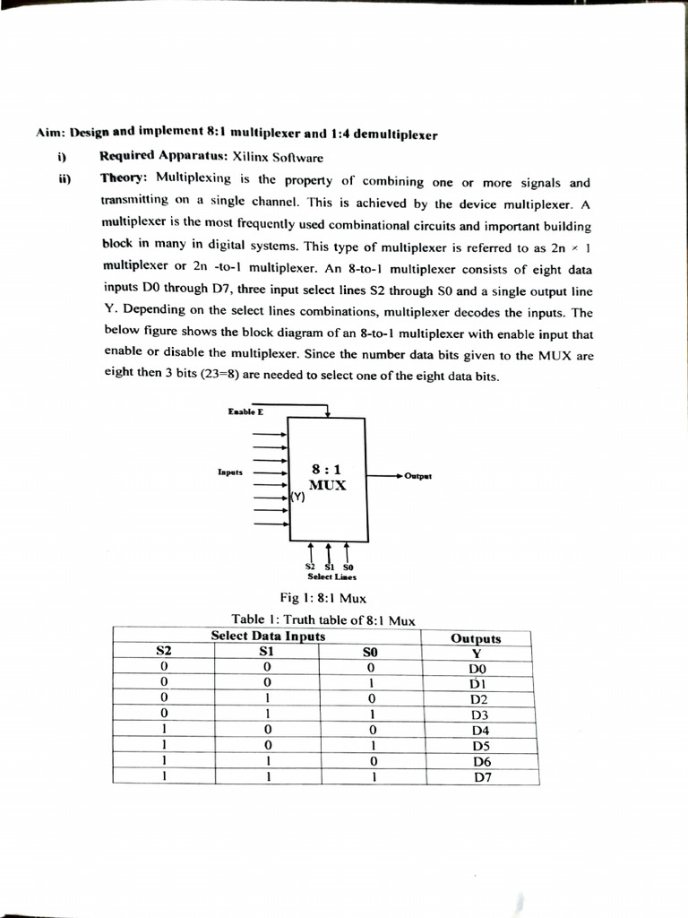 Multiplexer and Demultiplexer | PDF | Computer Engineering | Computer Science
