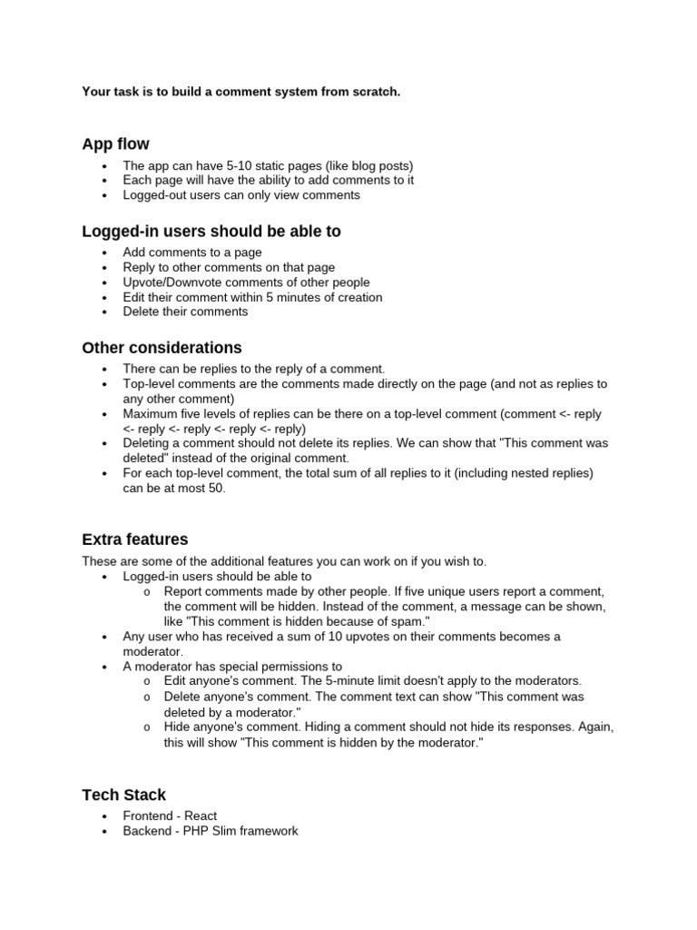 Your Task Is To Build A Comment System From Scratch | PDF | Computer ... Your Task Is To Build A Comment System From Scratch | PDF | Computer ...