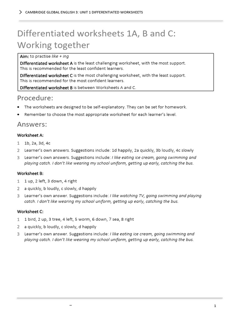 GE 3 Diff WS Unit 1 | PDF | Language Arts & Discipline | Home & Garden