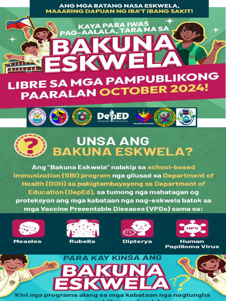 Bakuna Eskwela 2024 - Ppt-Janeth B. Galez, RN | PDF