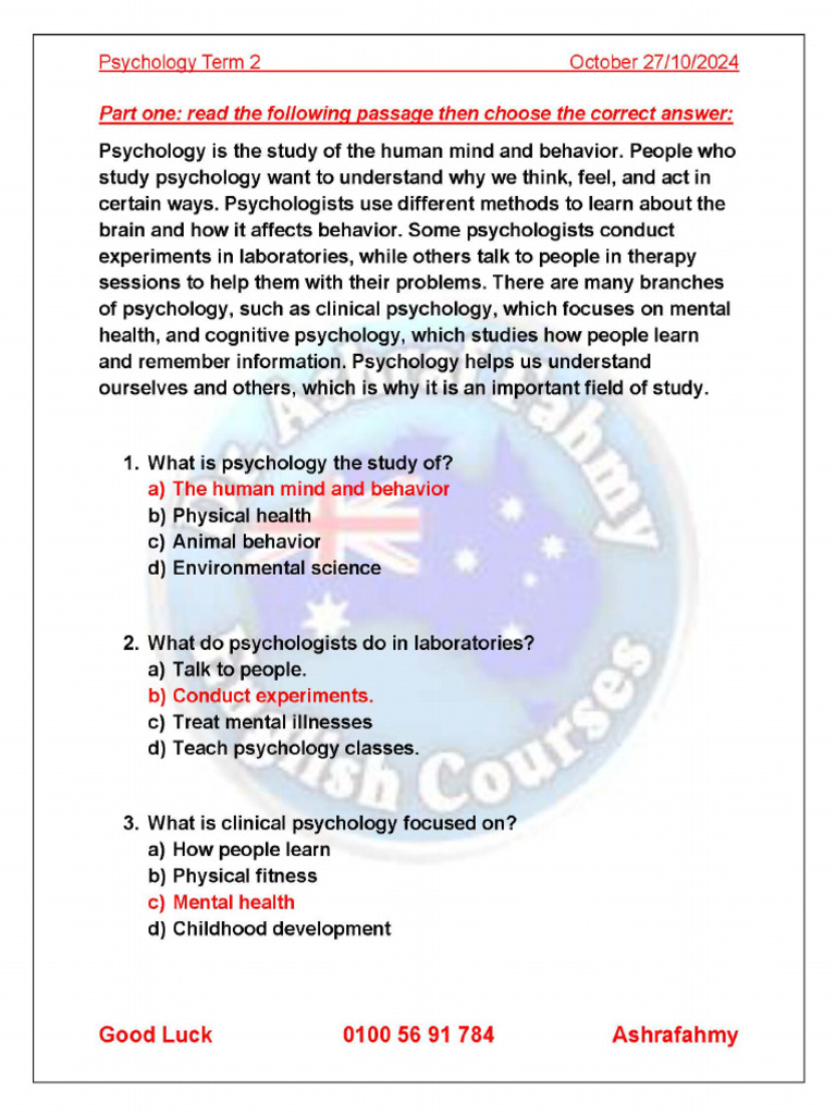 Psychology Term 2 Oct24A PC | PDF