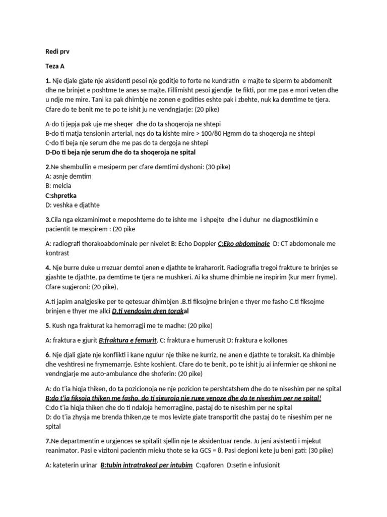 Provime Redi Pjesa 1 | PDF