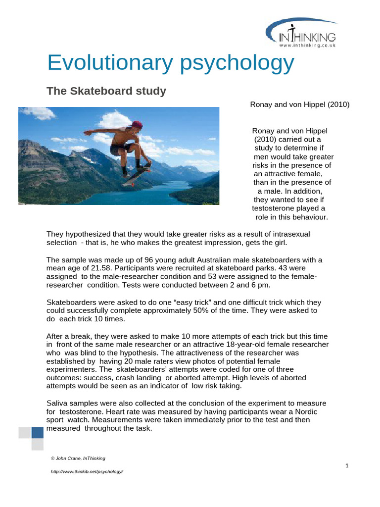 Evolution Worksheet | PDF | Experiment | Risk