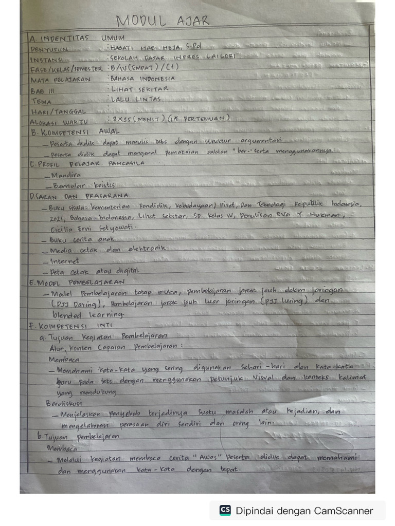 RPP Bindo HABATI HABI HEJA, S.PD | PDF