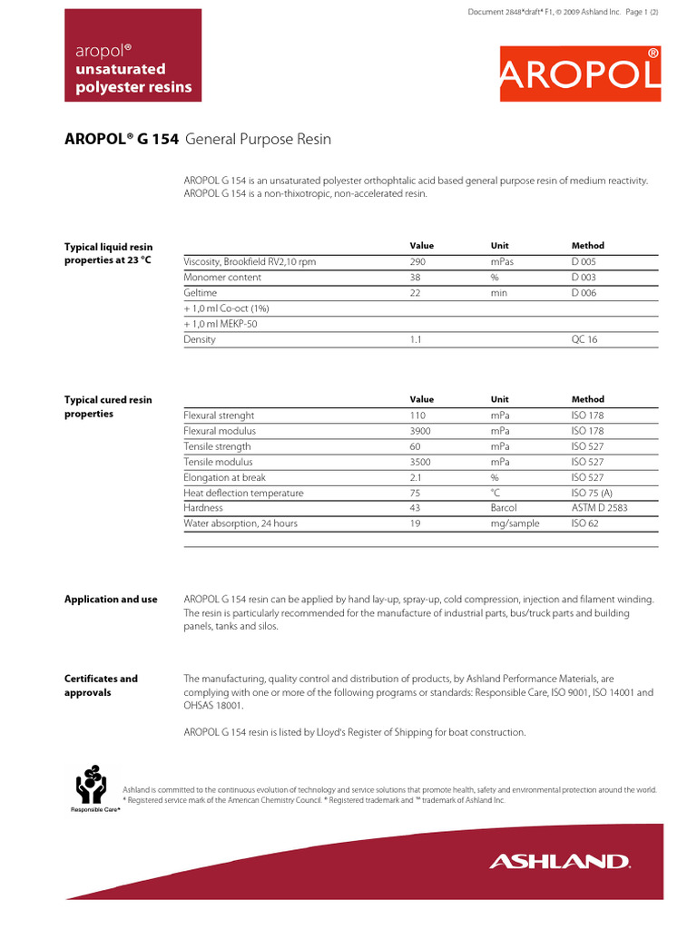 Aropol G 154 | PDF | Pascal (Unit) | Building Engineering