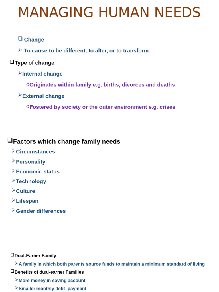 Managing Family Needs and Changes | PDF | Child Care | Retirement