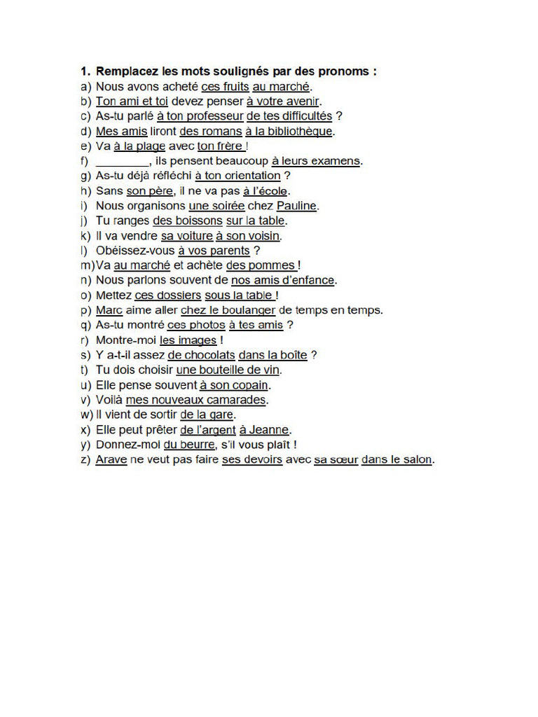 Pronoms Personnels - 1 | PDF