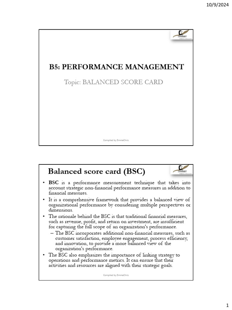 B5 Balanced Score Card | PDF | Performance Indicator | Employee Retention