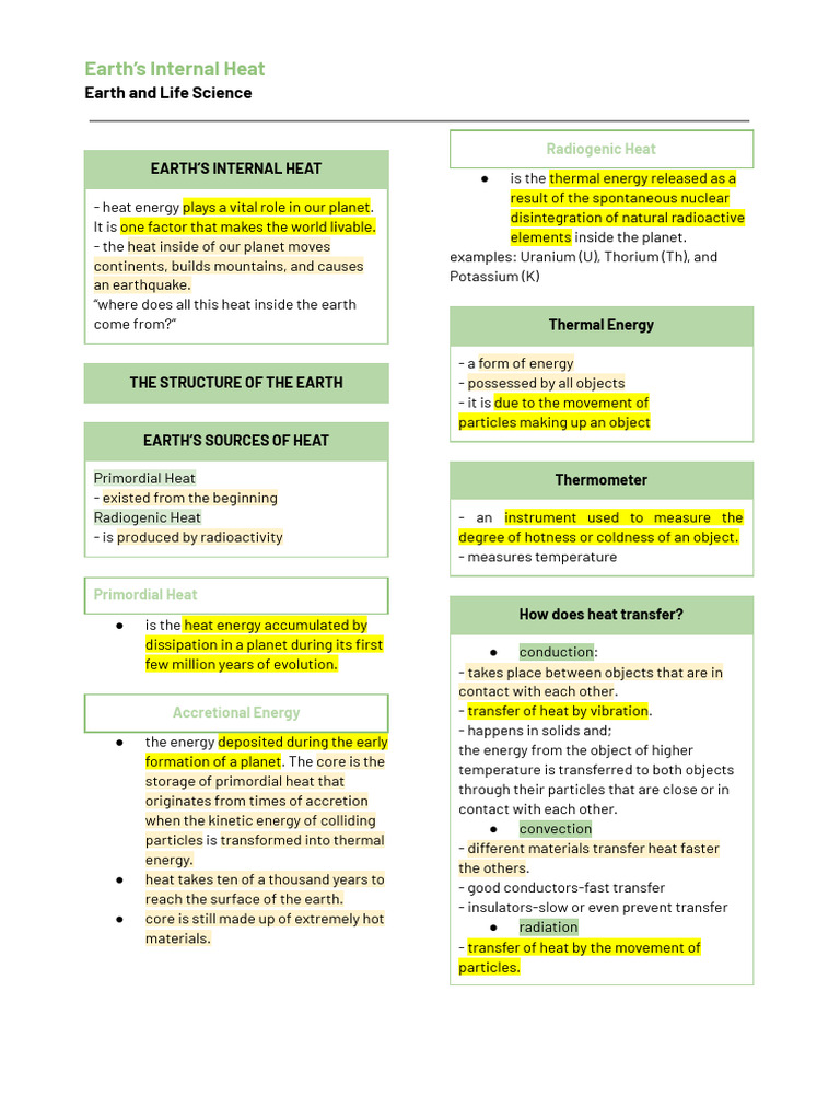 Earth's Internal Heat Sources Explained | PDF | Heat Transfer | Heat