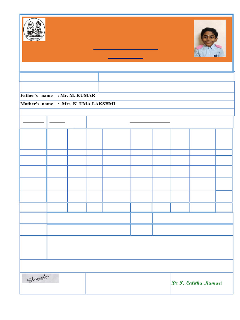 2020-21 Achievement Card: Class IV | PDF | Student Assessment And Evaluation | Schools