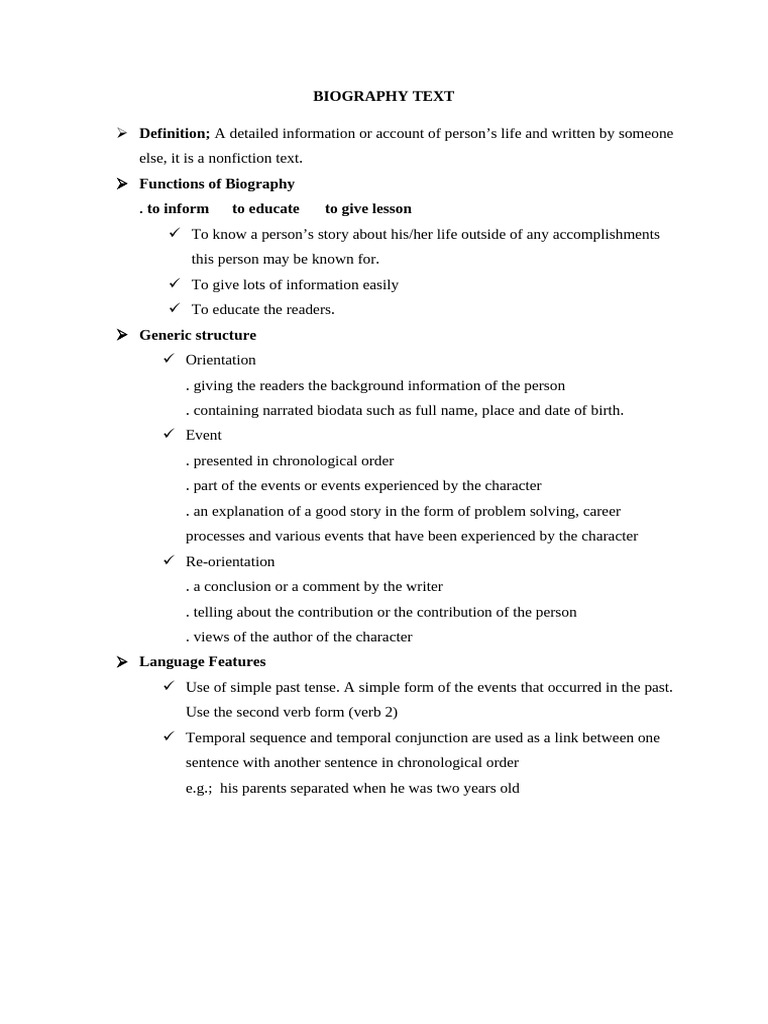 Understanding Biography Structure and Purpose | PDF | General Fiction