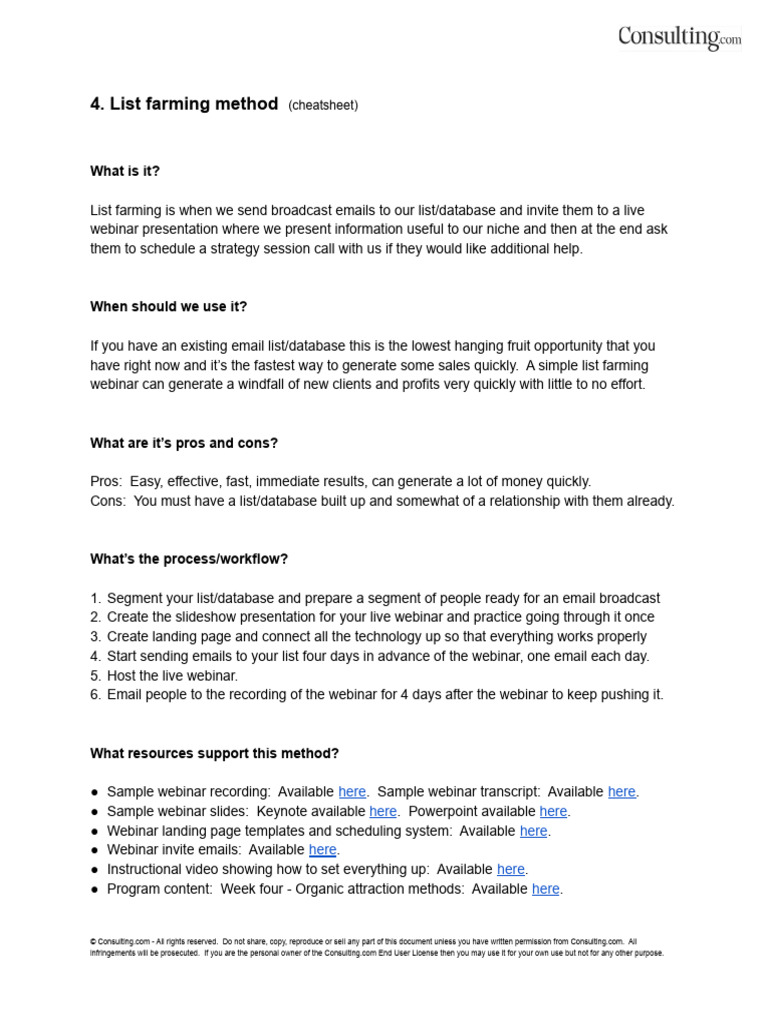 List Farming Method | PDF | Career & Growth