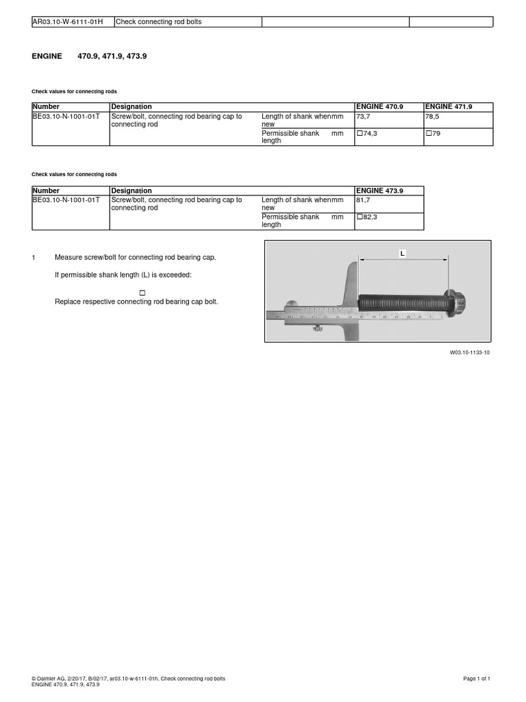 Connecting Rod Bolt Check Guide | PDF