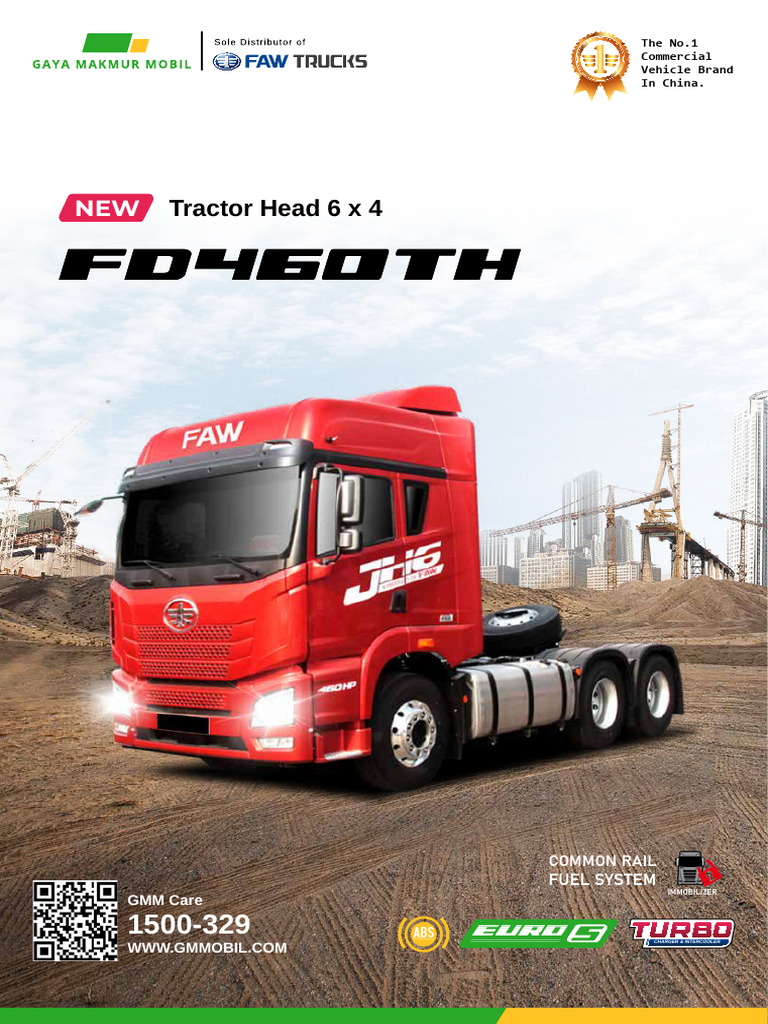 Faw FD460TH (Merah) | PDF | Anti Lock Braking System | Brake