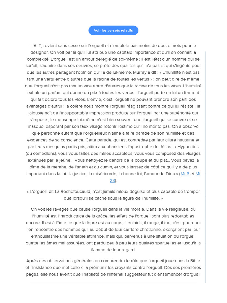 L'orgueil selon la Bible | PDF | Orgueil | Humilité