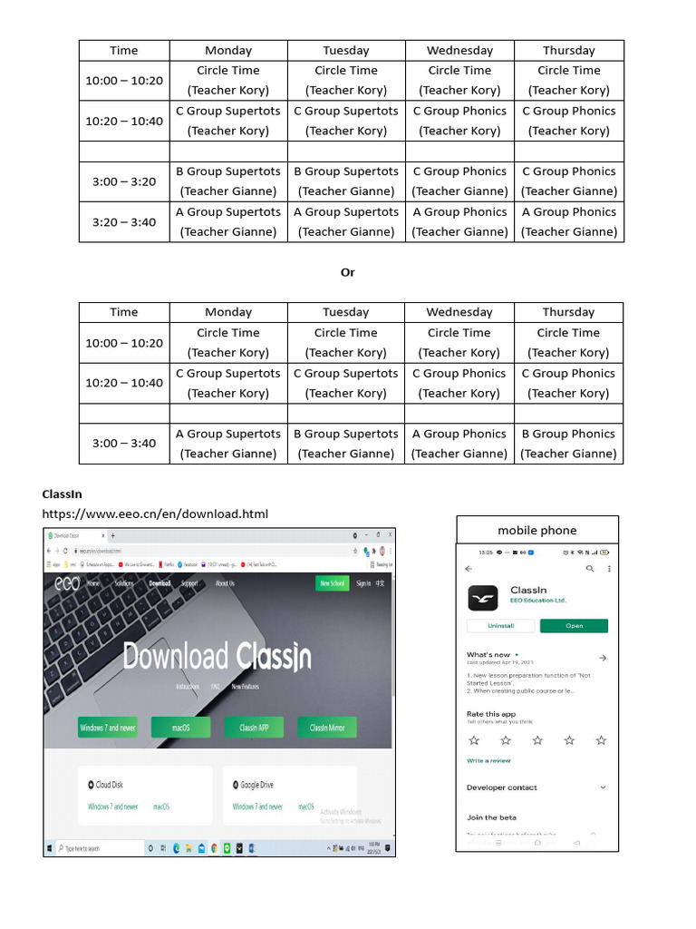 ONline Class Schedule | PDF ONline Class Schedule | PDF