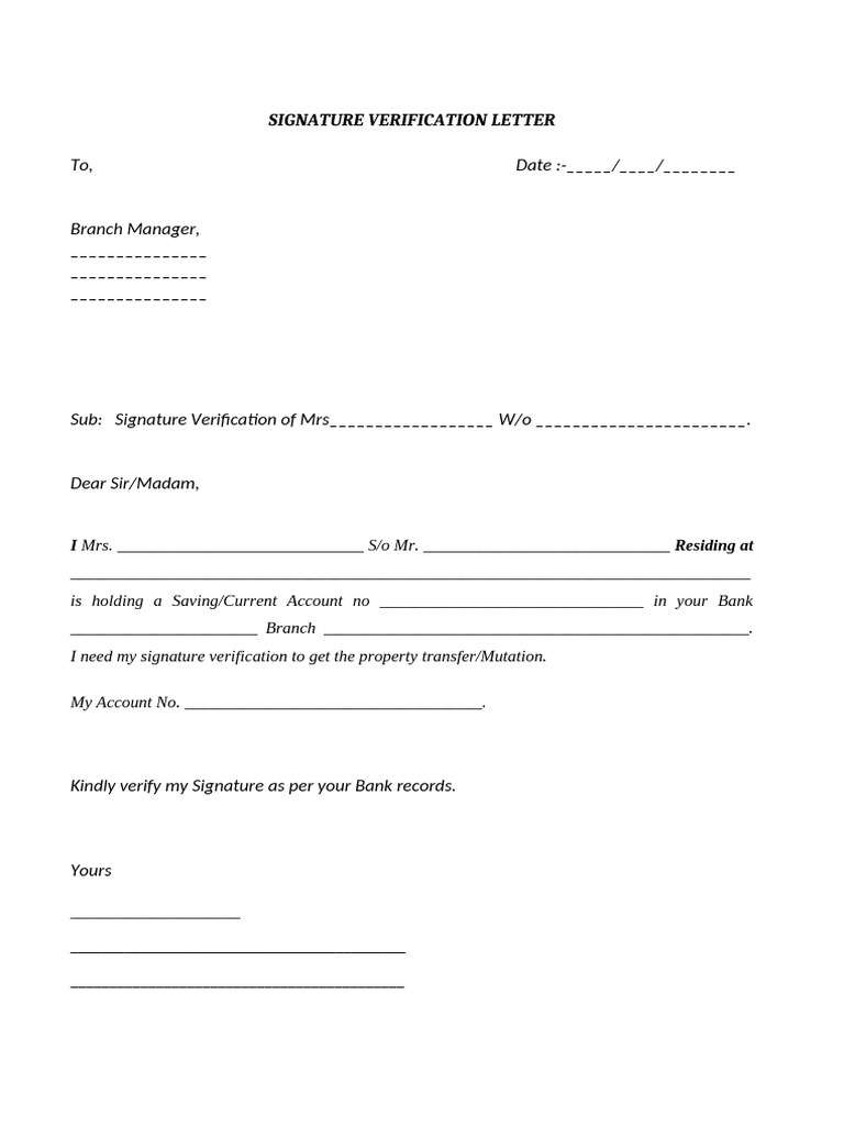 Signature Verification Format | PDF | Career & Growth | Law