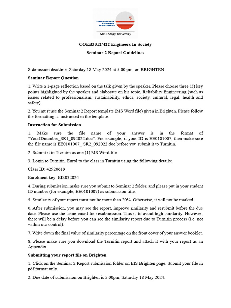 1-01 COEB3012 - 422 EIS Seminar 2 Report Guidelines | PDF | Software ...