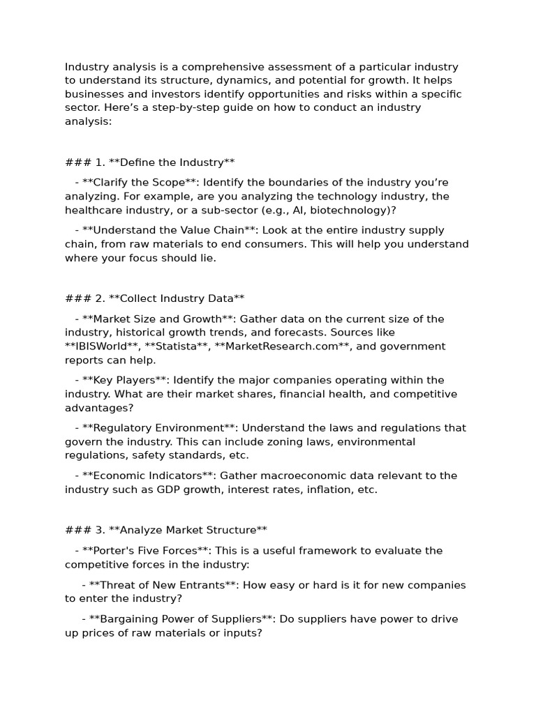 Industry Analysis | PDF | Supply Chain | Swot Analysis