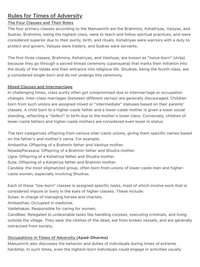 Rules For Times of Adversity | PDF