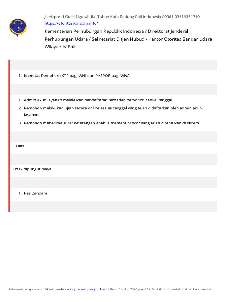 Unduh Standar Pelayanan - Penyuluhan Aviation Security Awareness | PDF