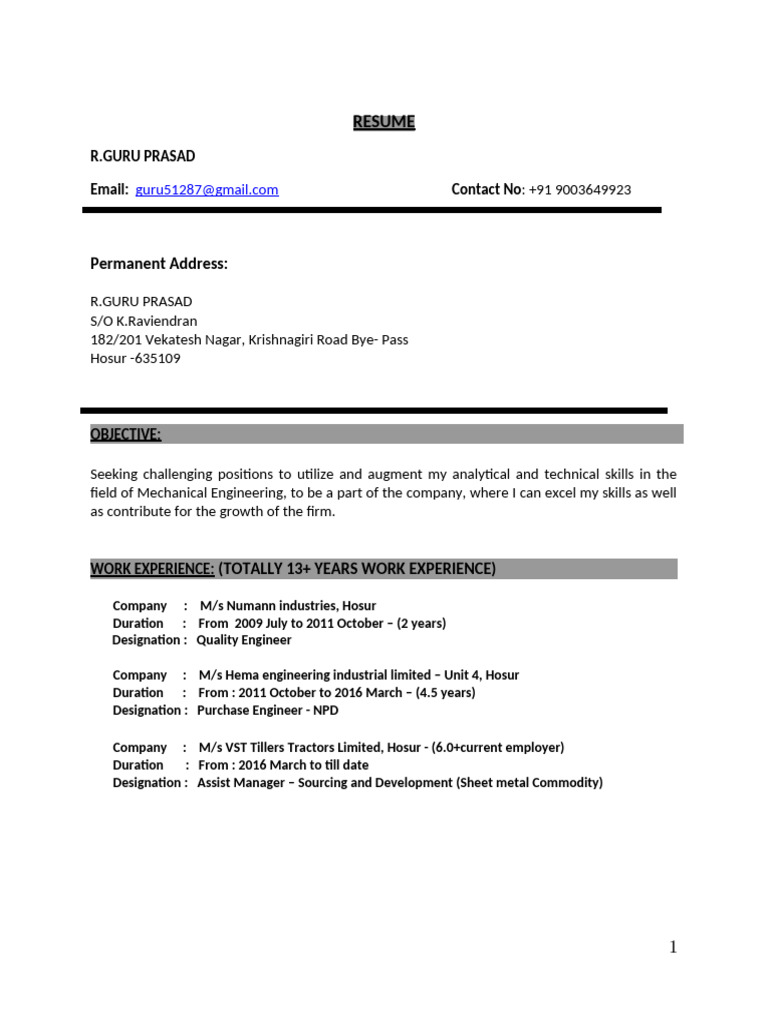 My Resume1 | PDF | Procurement | New Product Development