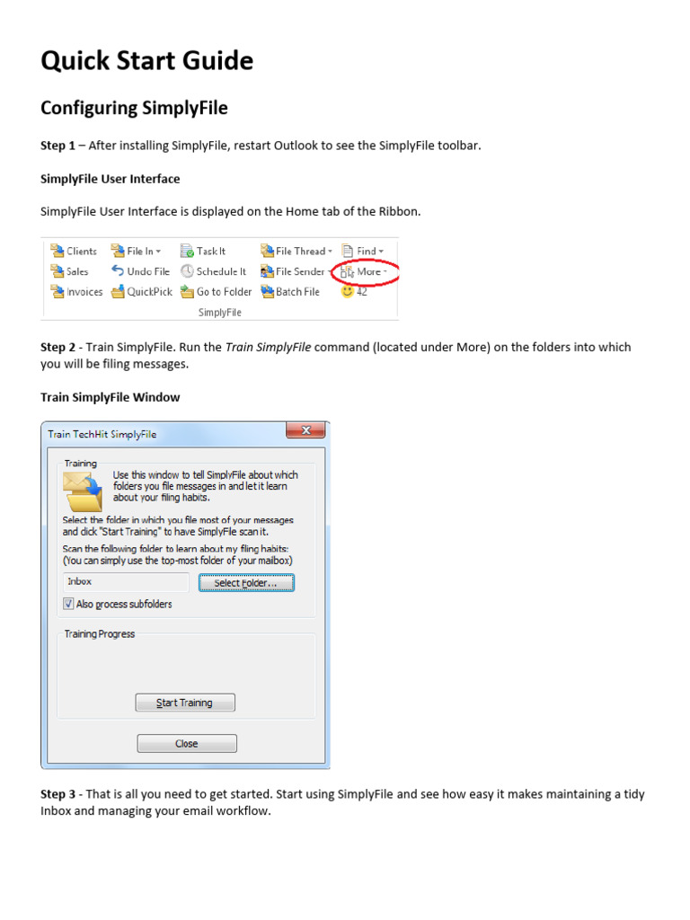SimplyFile Quick Start Guide | PDF | Microsoft Outlook | Software SimplyFile Quick Start Guide | PDF | Microsoft Outlook | Software