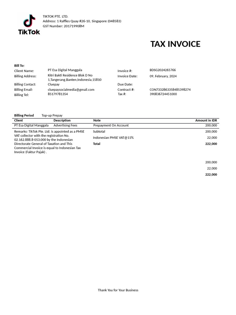 Tax Invoice: Bill To | PDF