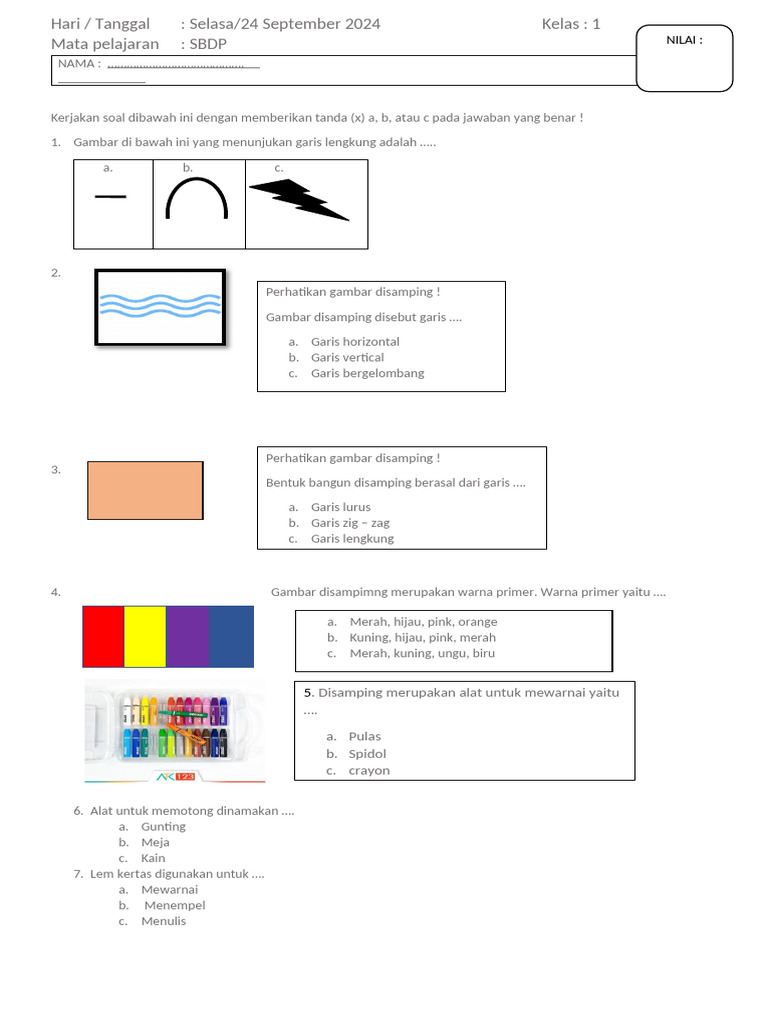 Soal SUMATIF SENI RUPA | PDF