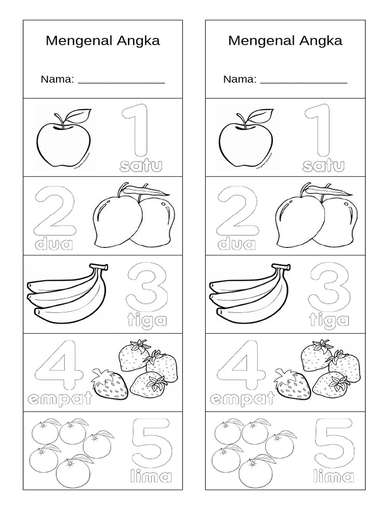 LKPD Mengenal Angka 1 - 5 | PDF